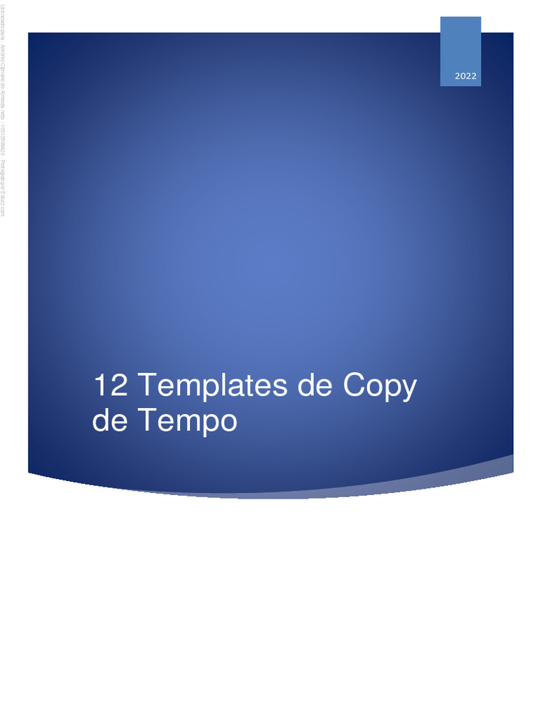 12 Templates de Copy de Tempo | PDF
