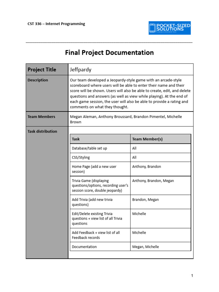 Final Project Documentation | PDF | Dynamic Web Page | Computing