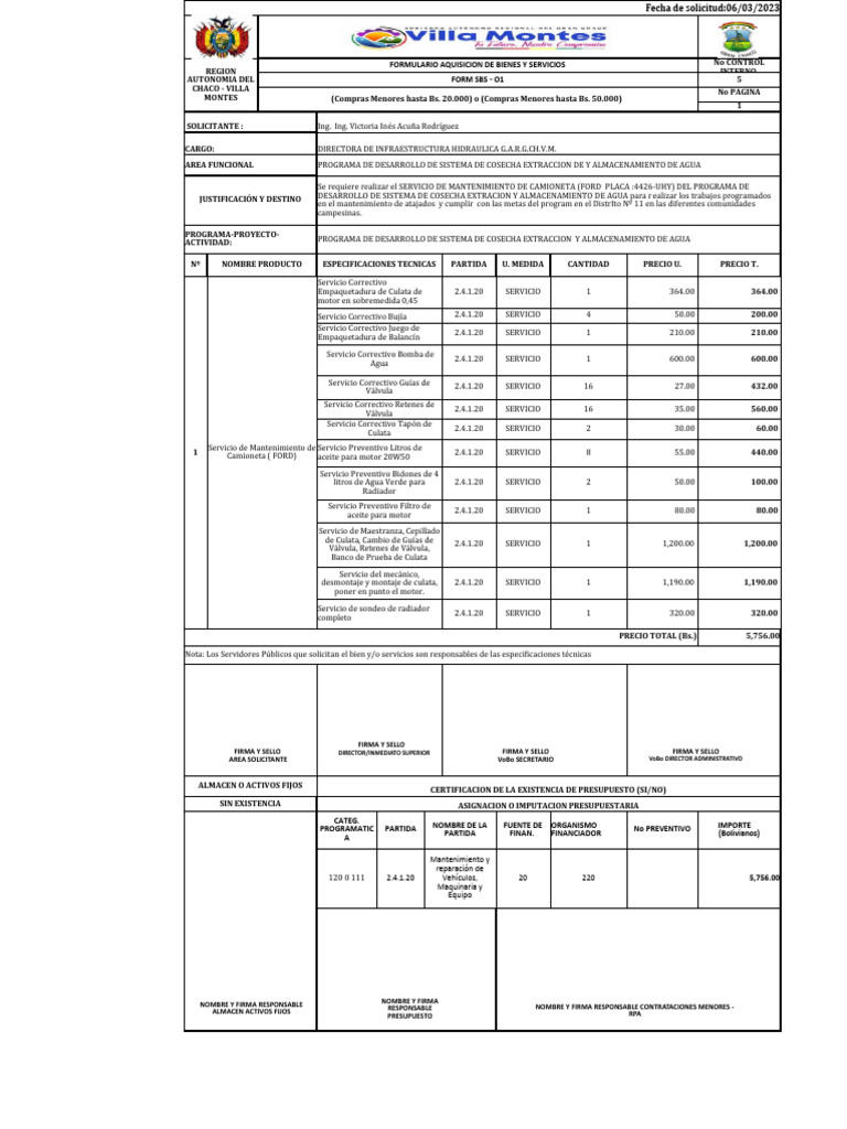 Modelo Formulario2 Sbs. | PDF