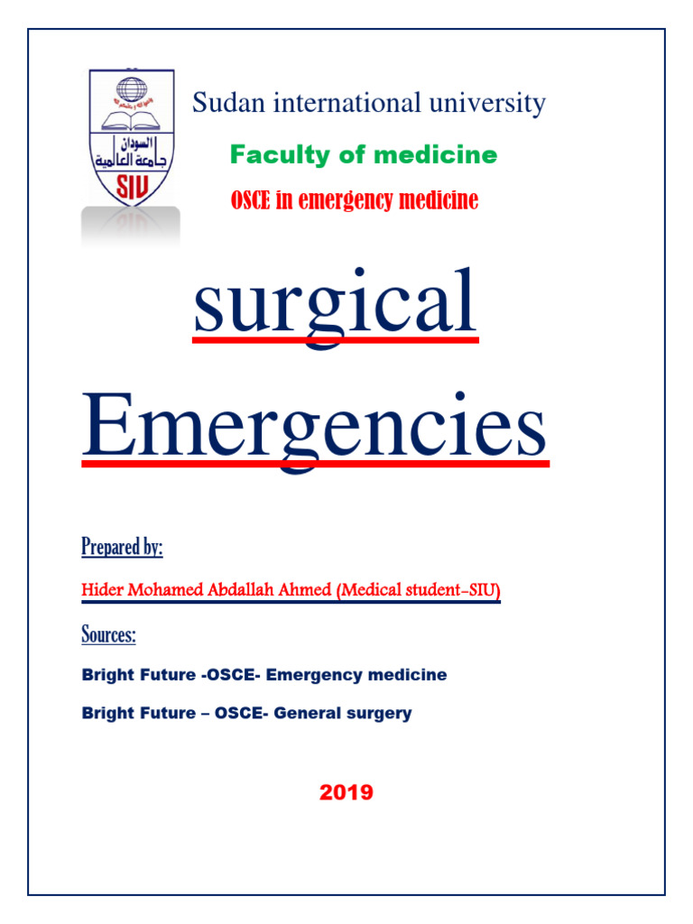 OSCE-surgical Emergencies - 2019 | PDF | Major Trauma | Gallbladder