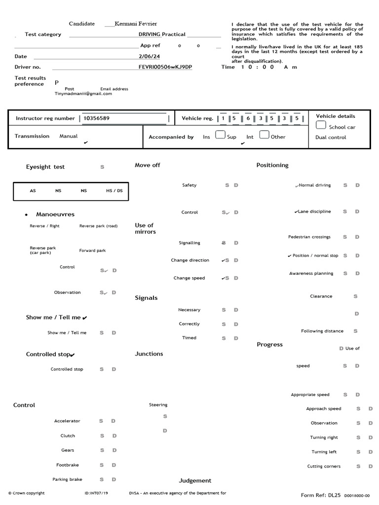 dl25-driving-test-report kermani | Download Free PDF | Traffic | Transport