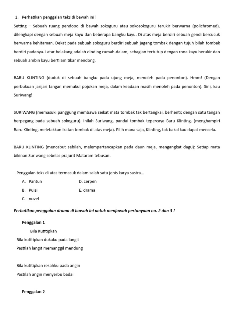 Analisis Karya Sastra: Puisi, Prosa, Drama | PDF | Seni & Disiplin Bahasa | Seni