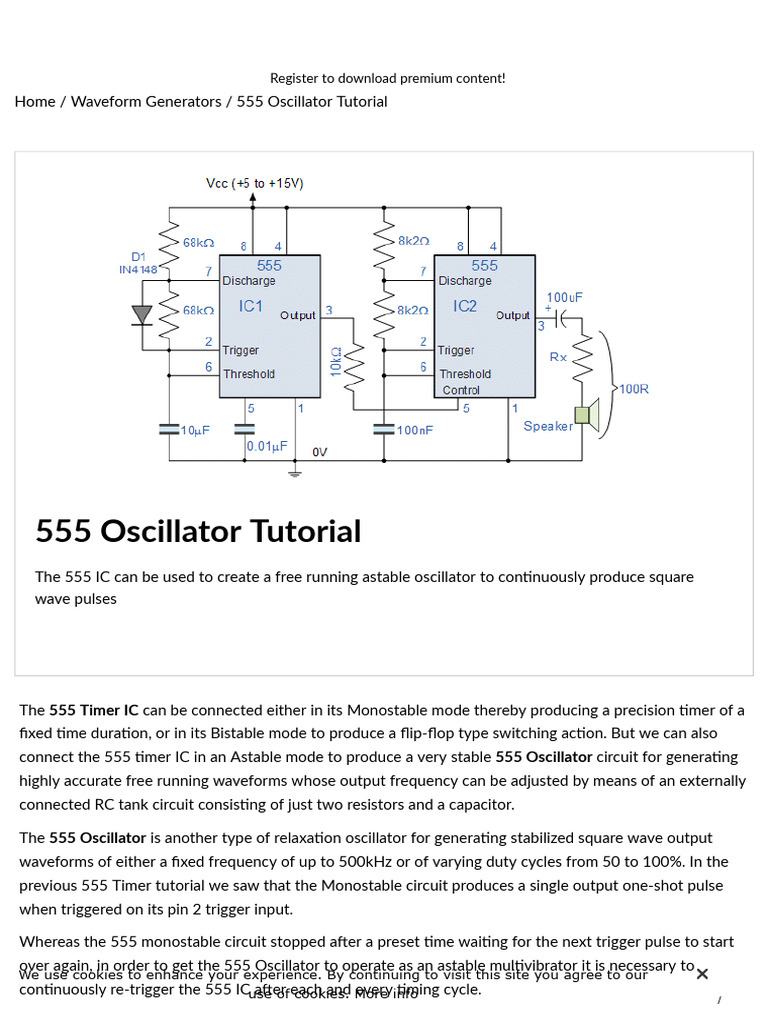 Astable Multivibrator with 555 Timer | PDF | Electronic Oscillator | Tempo