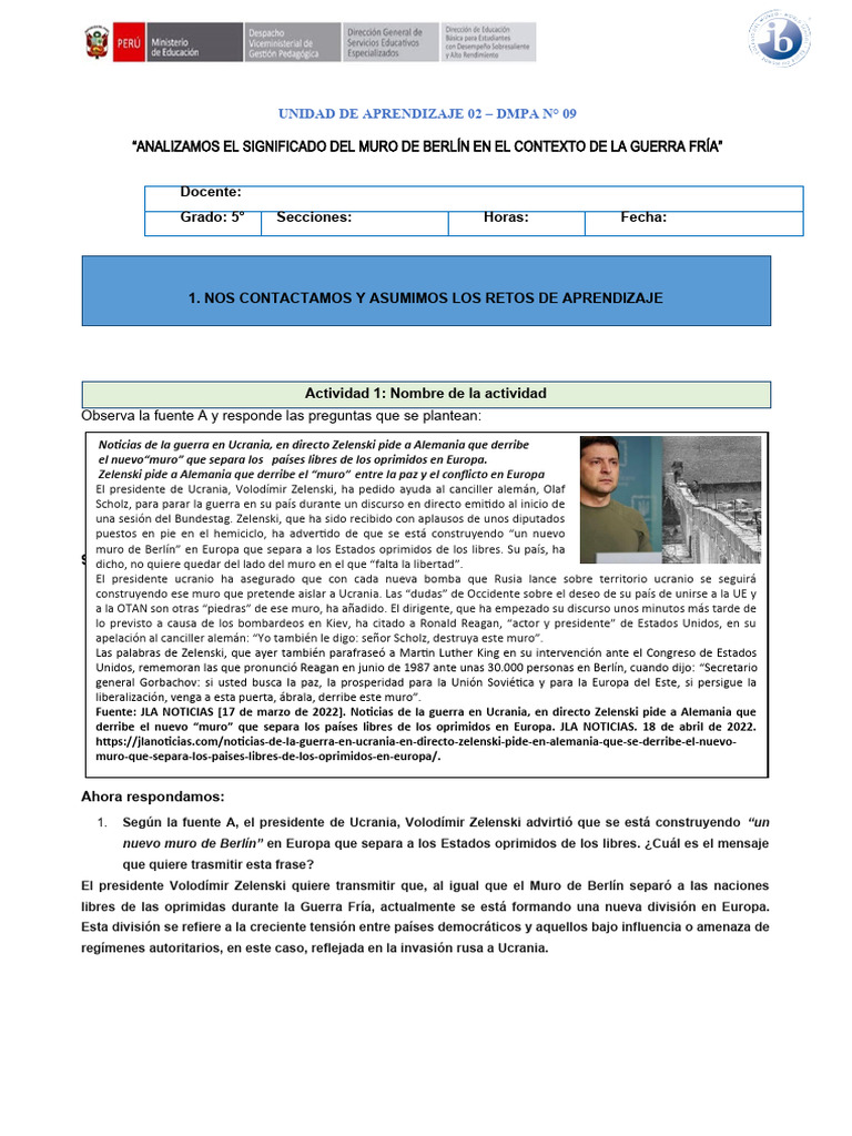 Cruz Murillo Saul Enrique - DMPA 09 HISTORIA - 5TO - 2 UNIDAD - I TRIM | PDF | Nikita Khrushchev ...