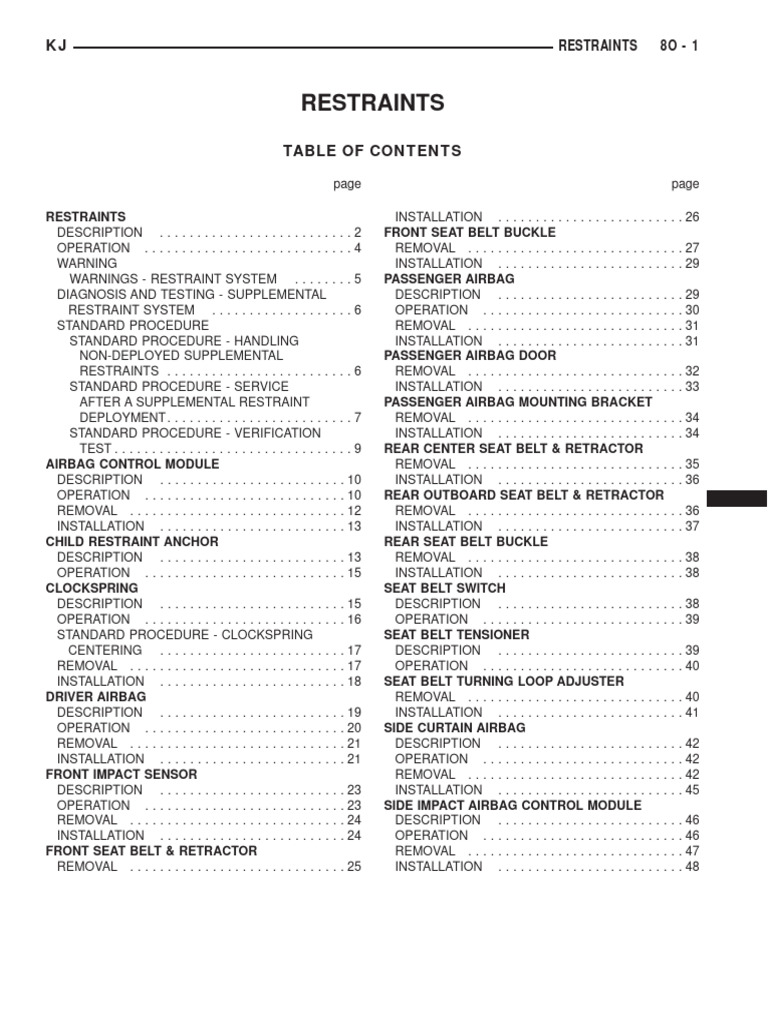 RESTRAINTS | PDF | Airbag | Seat Belt