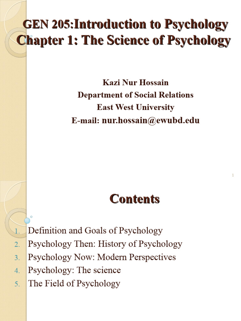 Chap 1_Introduction_Psy | PDF | Psychology | Psychoanalysis