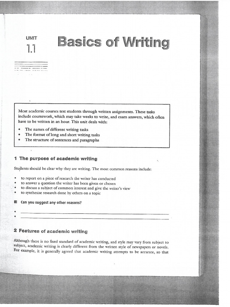 Unit1.1 Basic of Writing | PDF