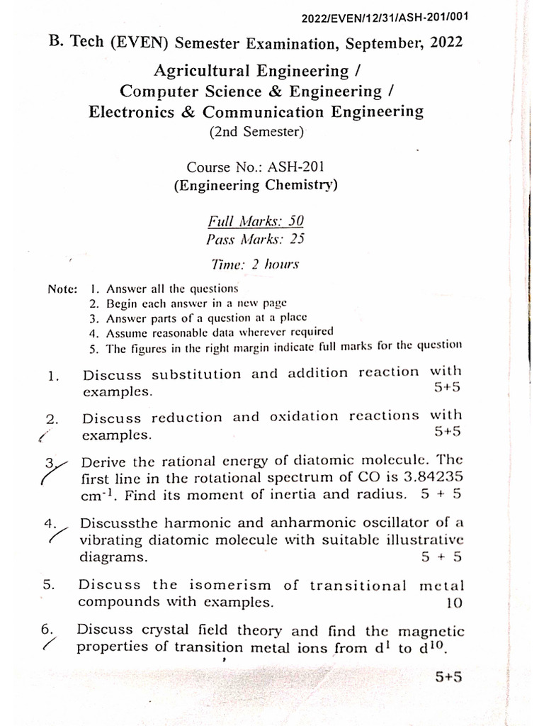 2022 END-MID Question Paper (2nd SEM) (2) | PDF