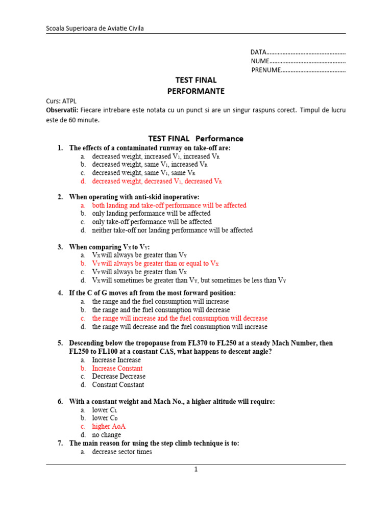 Test Final - Perf-Master | PDF | Takeoff | Drag (Physics)