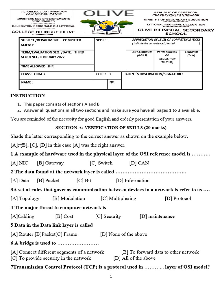 Olive F3 | PDF | Computer Network | Network Topology
