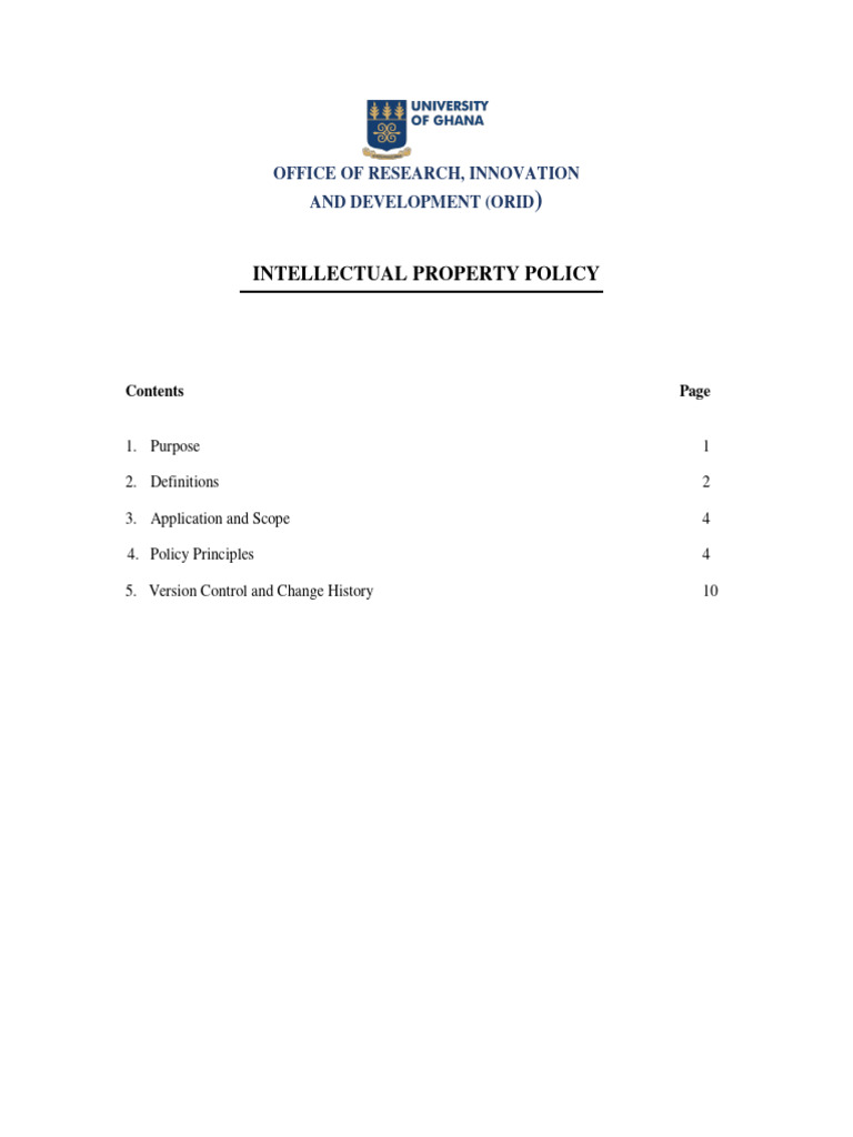 UG Intellectual Property Policy | PDF | Intellectual Property | Invention