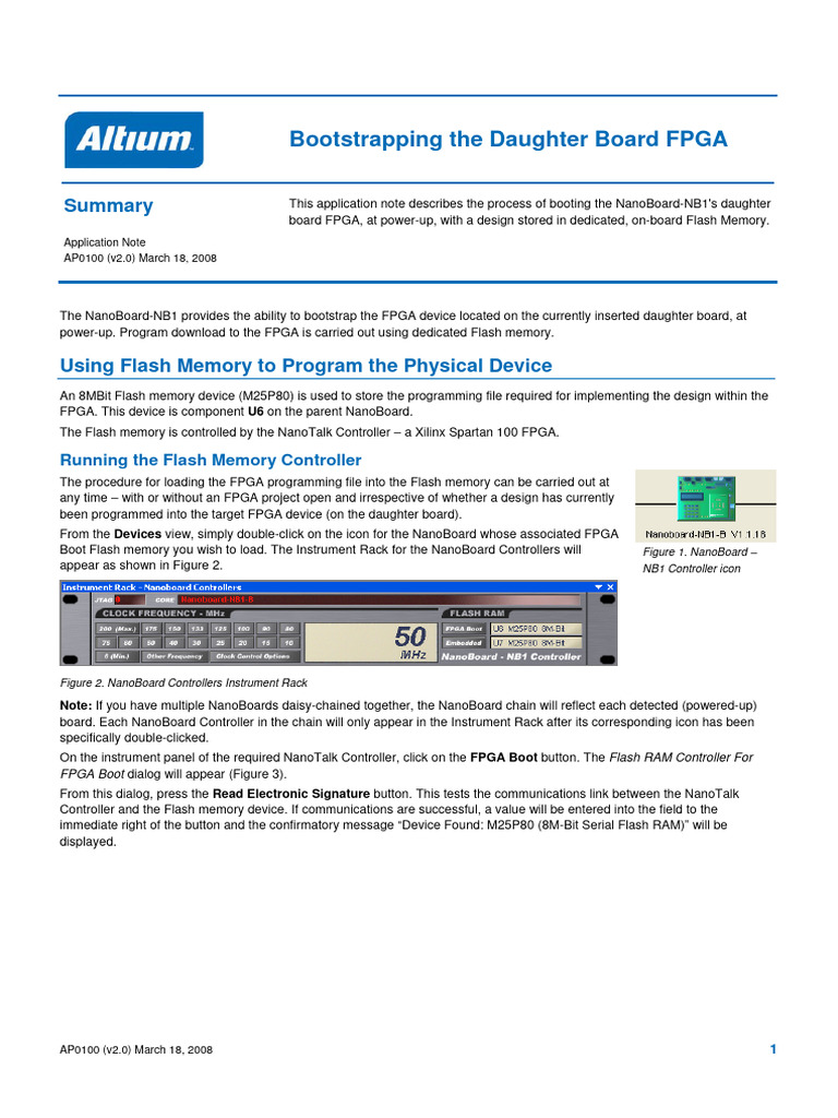 AP0100 Bootstrapping The Daughter Board FPGA | PDF | Booting | Field Programmable Gate Array
