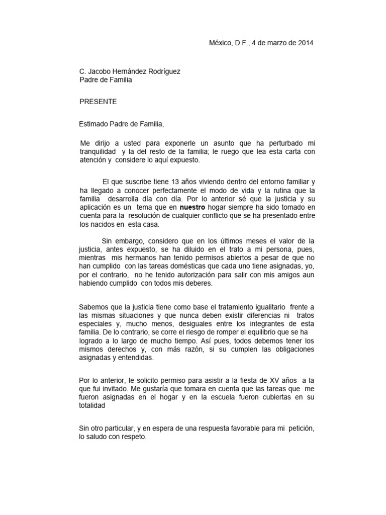 Ejercicio CARTA FORMAL | PDF | Justicia | Crimen y violencia