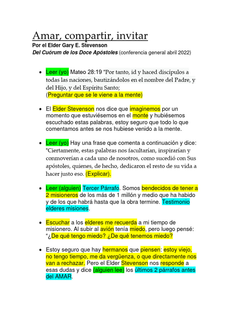 Amar, Compartir, Invitar | PDF | Amor | Apóstol
