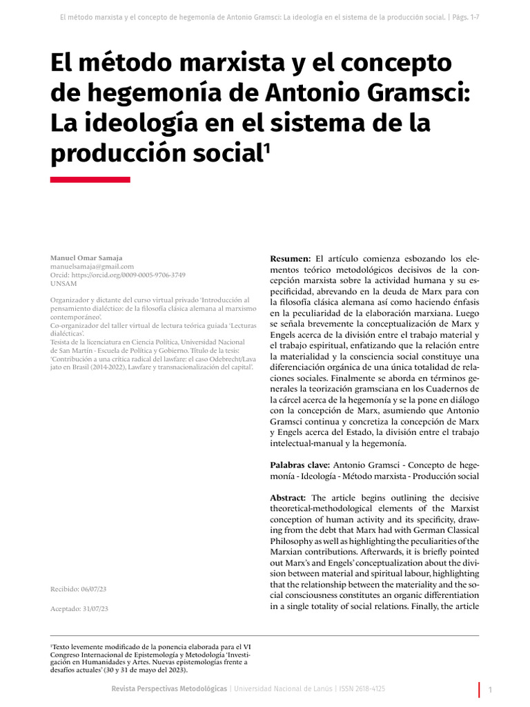 Hegemonía y Método Marxista en Gramsci | PDF | Karl Marx | marxismo