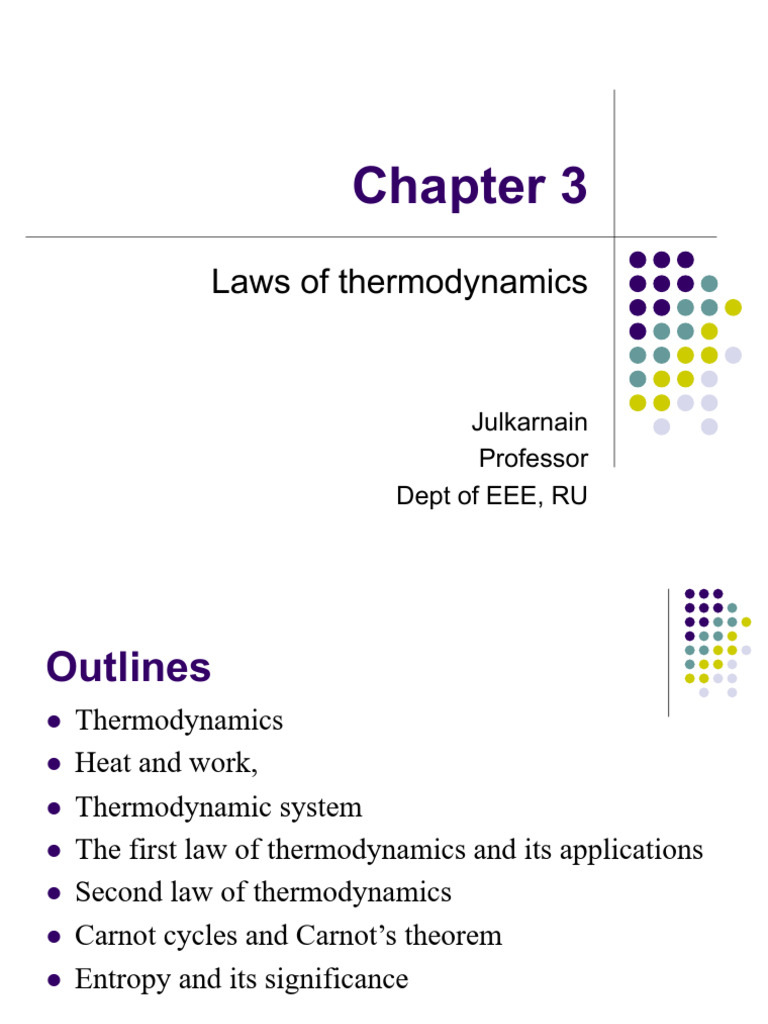 Chapter 3 - Laws of Thermodynamics | PDF | Heat | Thermodynamics