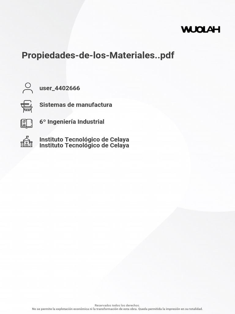 Propiedades de Los Materiales. | Descargar gratis PDF | Rieles | Materiales