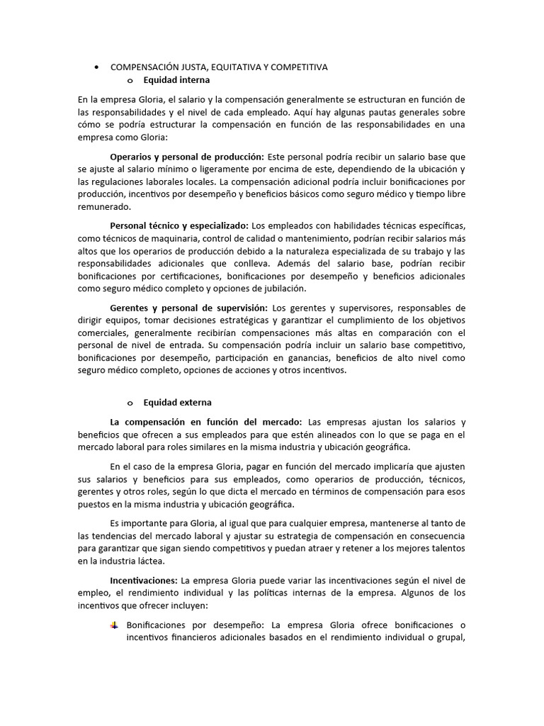 Compensación Justa, Equitativa y Competitiva | PDF | Business | Salario
