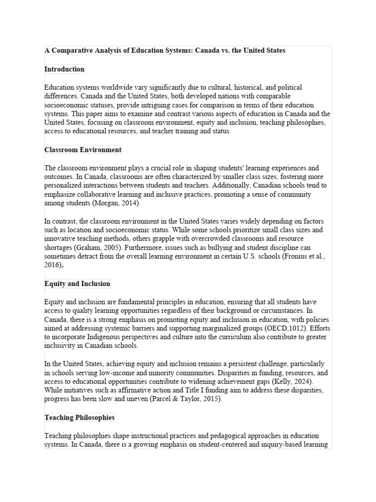 A Comparative Analysis of Education Systems | PDF | Inclusion ...