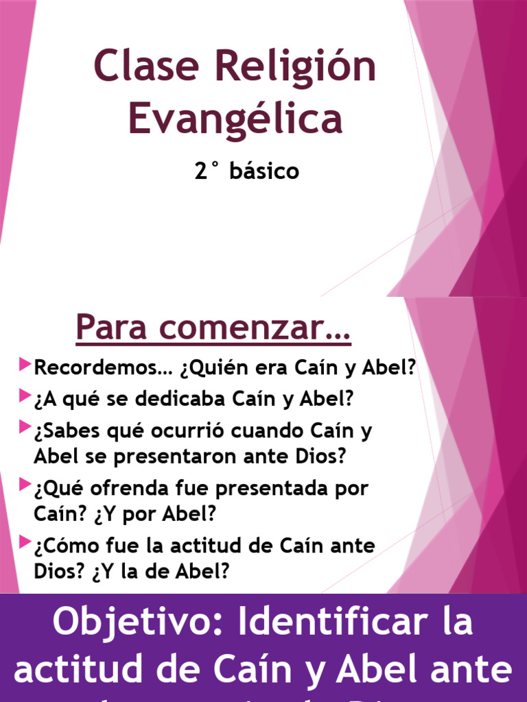 Clase 5 Actitud de Caín y Abel (2° básico) | PDF