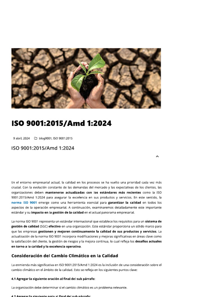 ISO 9001 2015 Amd 2024 | PDF