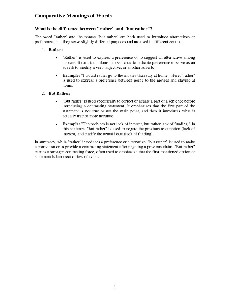 Comparative Meanings of Words | PDF | Mindset | Attitude (Psychology)