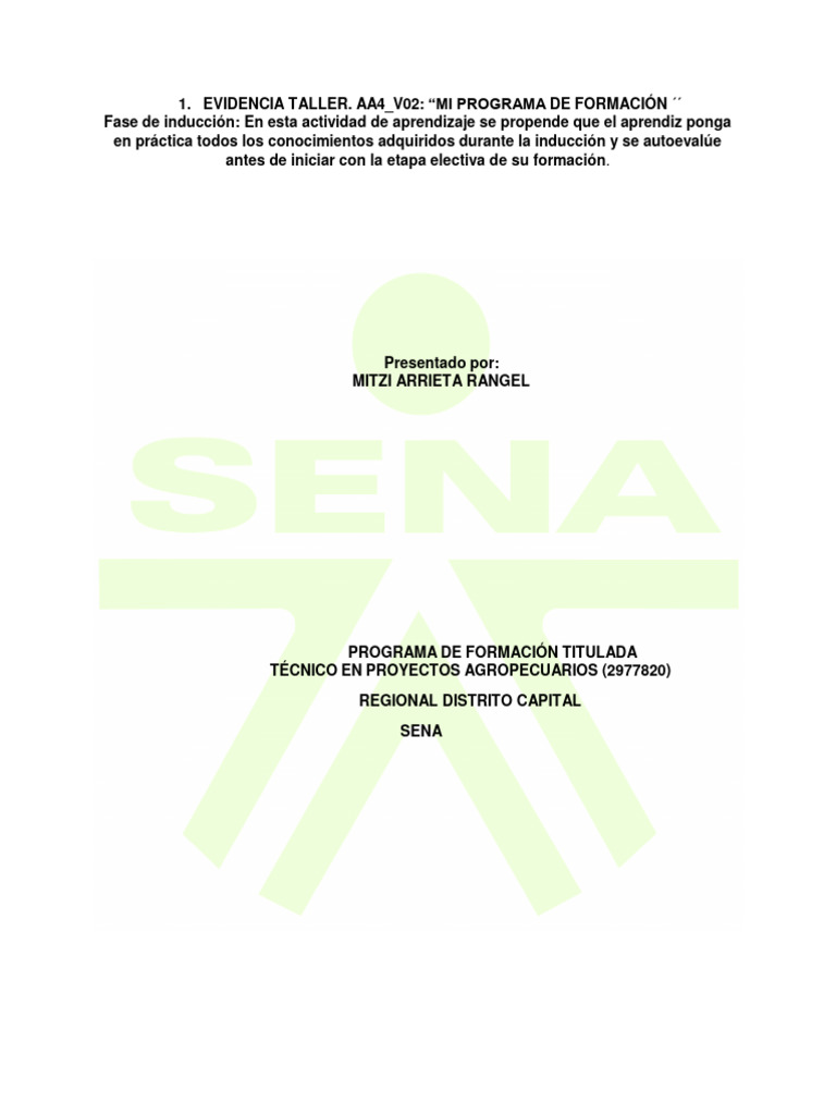 Mi Programa de Formacion | PDF