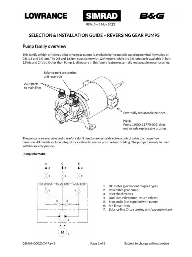 Selection & Installation Guide - Reversing Gear Pumps Pump Family Overview | PDF | Pipe (Fluid ...