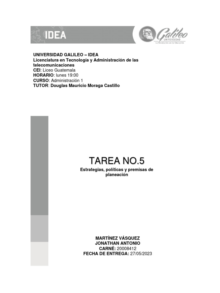 Tarea 5 Admin 1 | PDF | Análisis FODA | Business