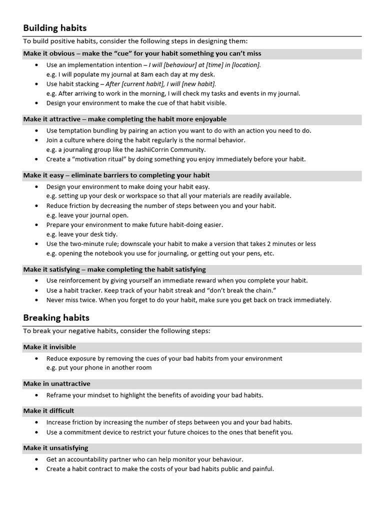 Effective Strategies for Building Habits | PDF | Habits | Behavior