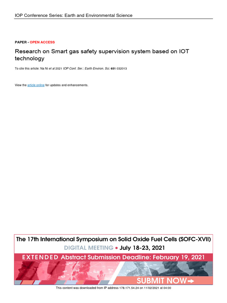 Research On Smart Gas Safety Supervision System Ba | PDF | Internet Of ...