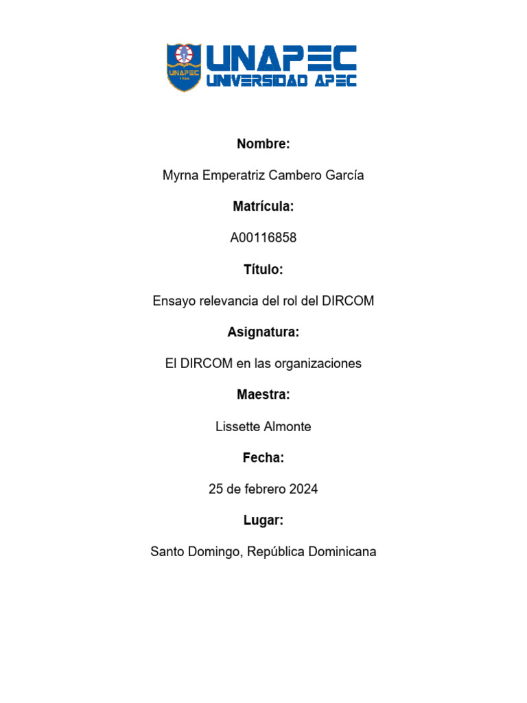 Evolución y Relevancia del DIRCOM | PDF | Gestión estratégica