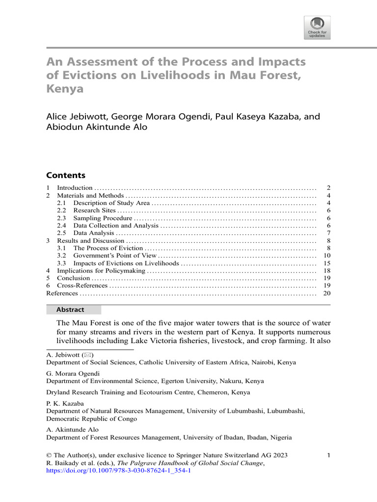 Springer Book Chapter For Jebiwott Et Al | PDF