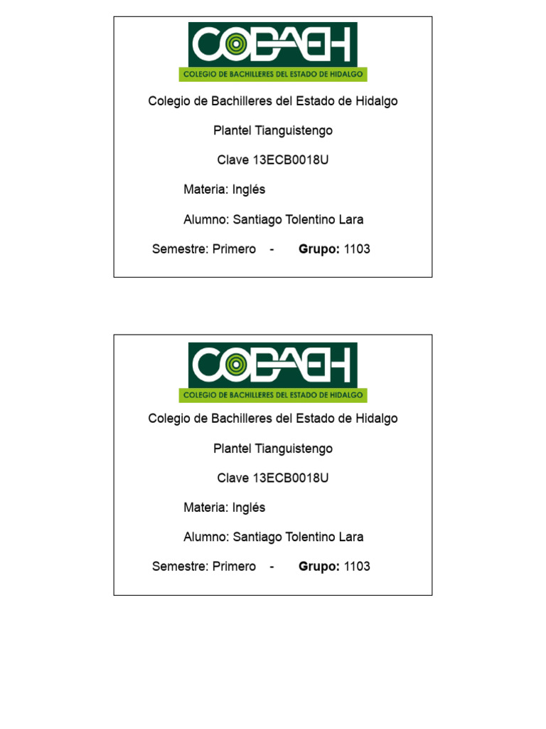 Plantilla COBAEH | PDF