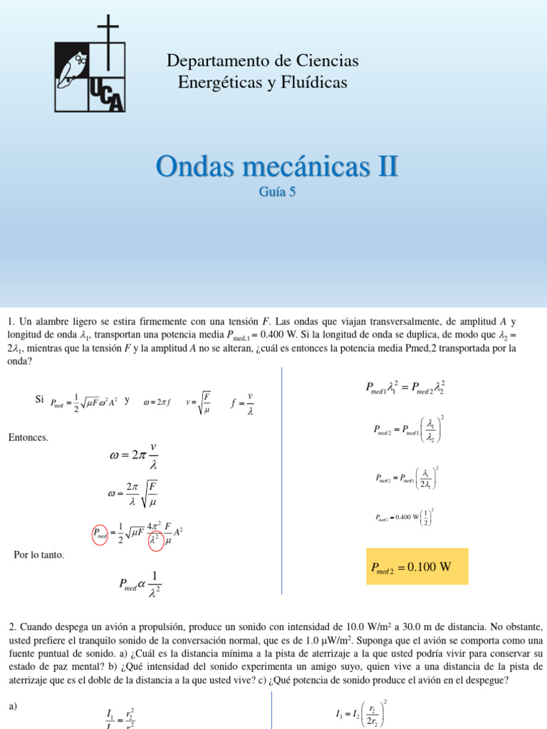 Solución Guía de Discusión 5 | PDF | Olas | Sonido