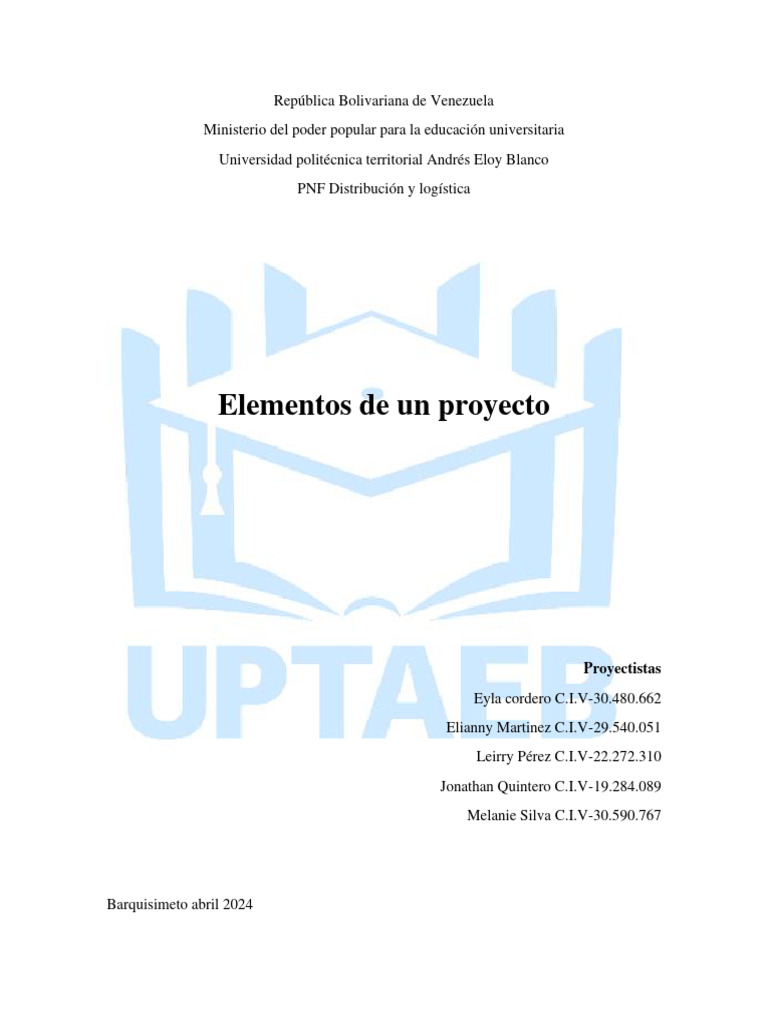 Elementos de Un Proyecto | PDF | Planificación | Gestión de proyectos