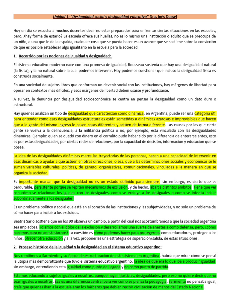 Resumen Desigualdad Social y Educativa - PS Educacional U1 | Descargar gratis PDF | Desigualdad ...