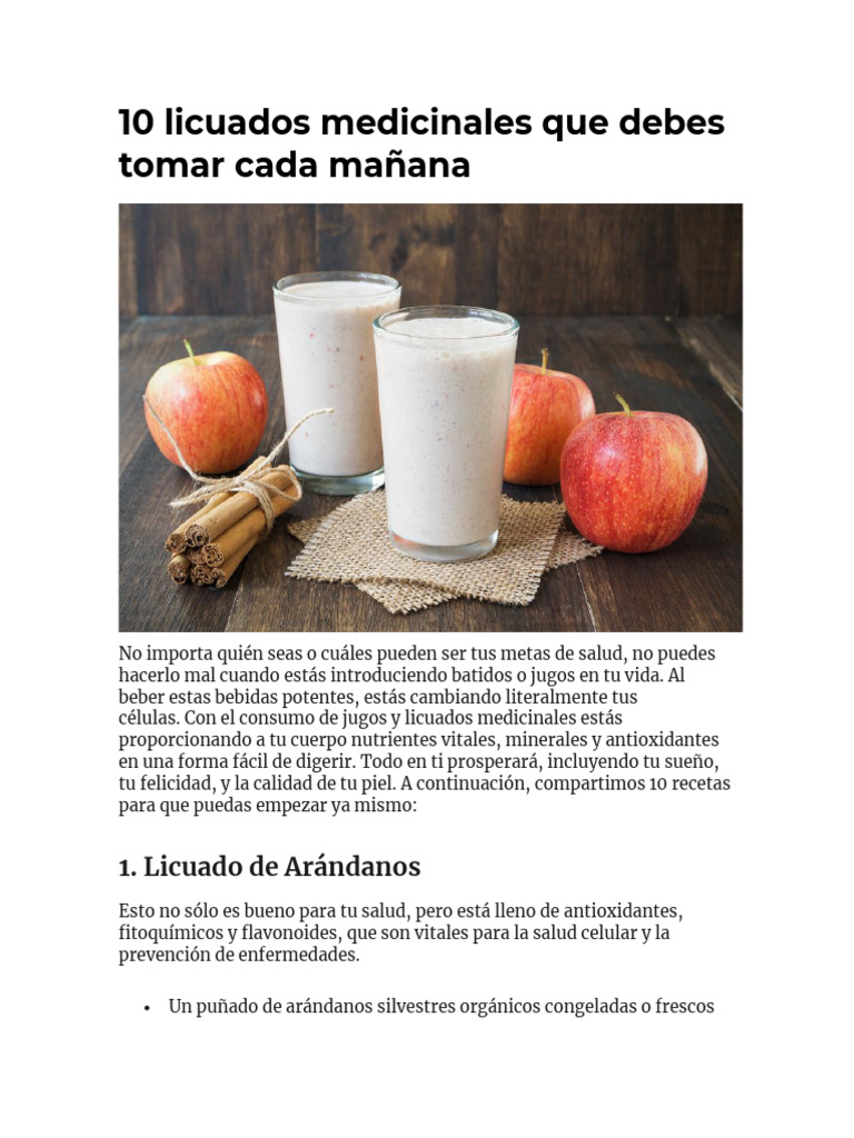10 Licuados Medicinales para Cada Mañana | PDF | col rizada | Apio