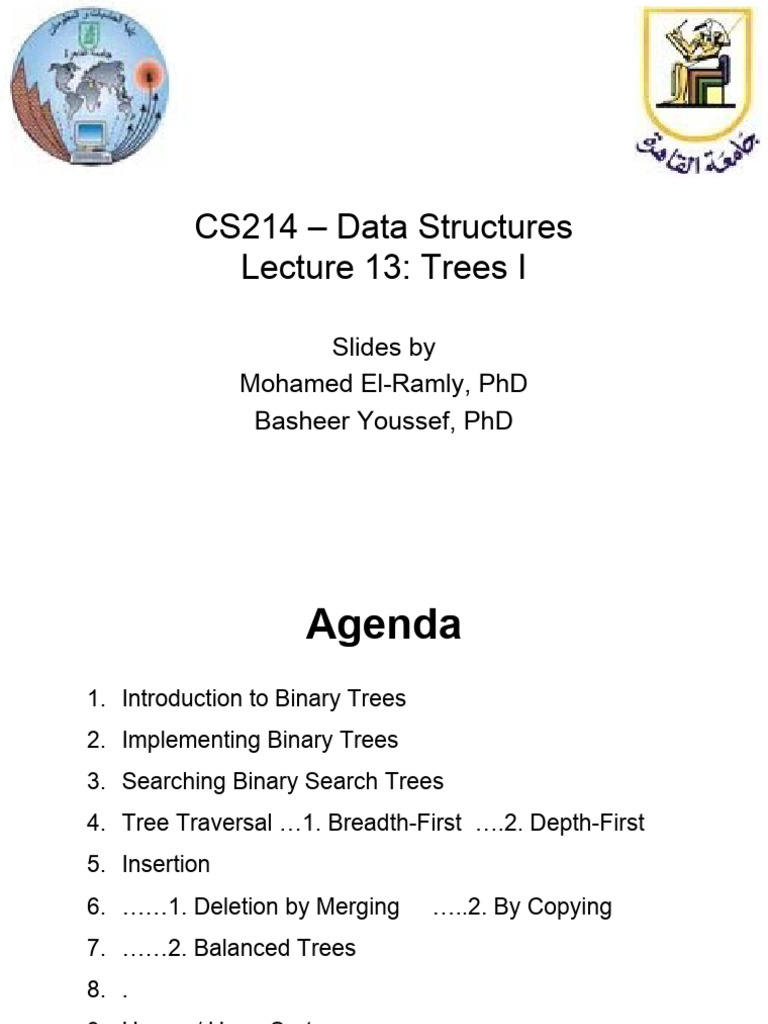 Lec 13 Treesi Pdf Algorithms Algorithms And Data Structures