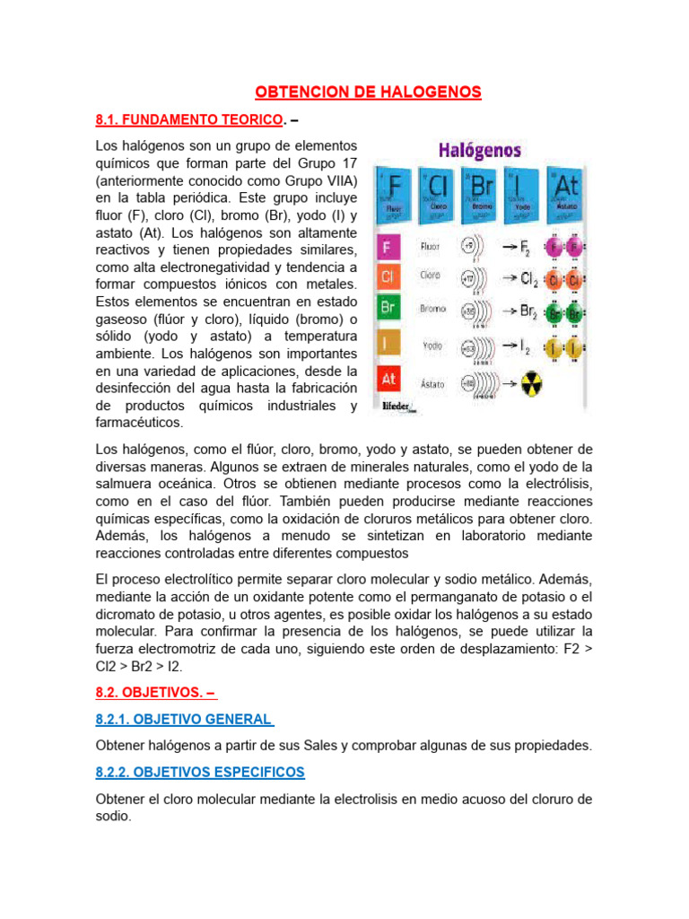 Obtencion de Halogenos | PDF