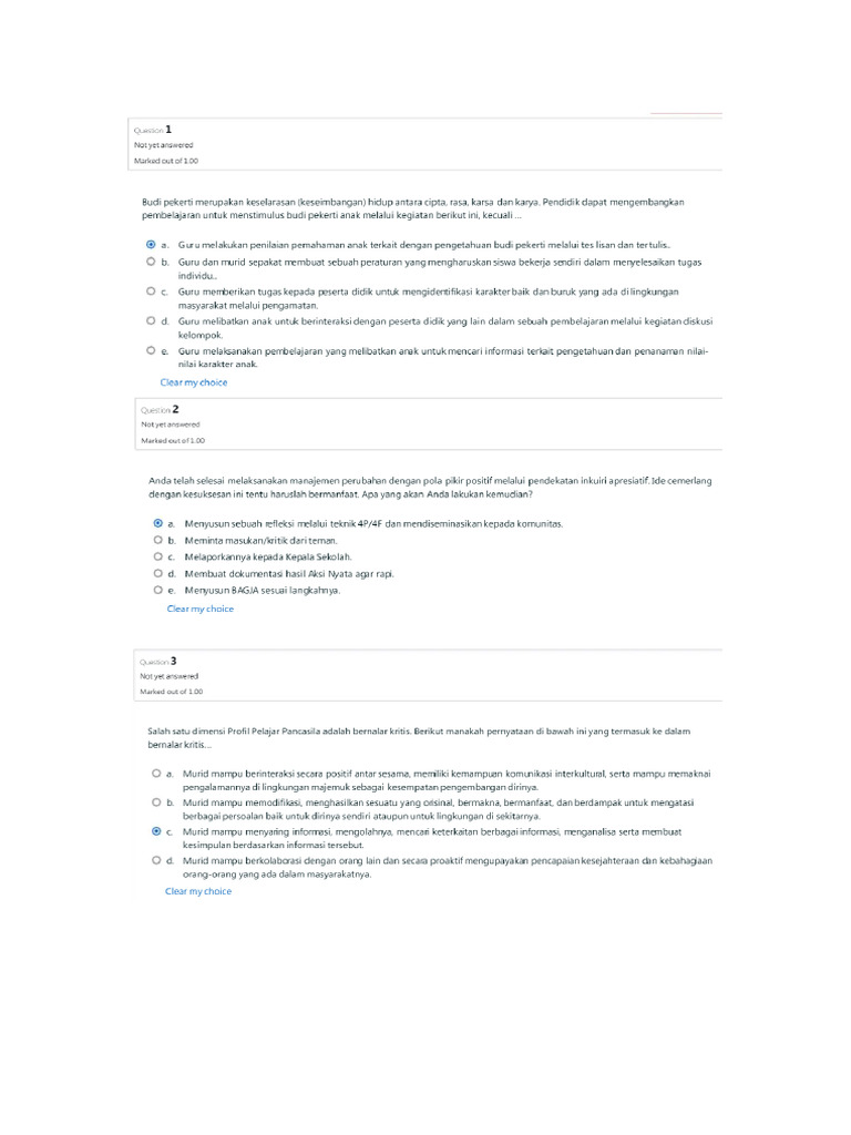 Kunci Tes Akhir Paket Modul 1 | PDF