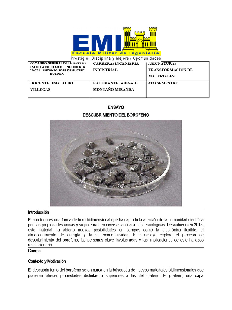 Borofeno | PDF | Grafeno | Ciencia de los Materiales