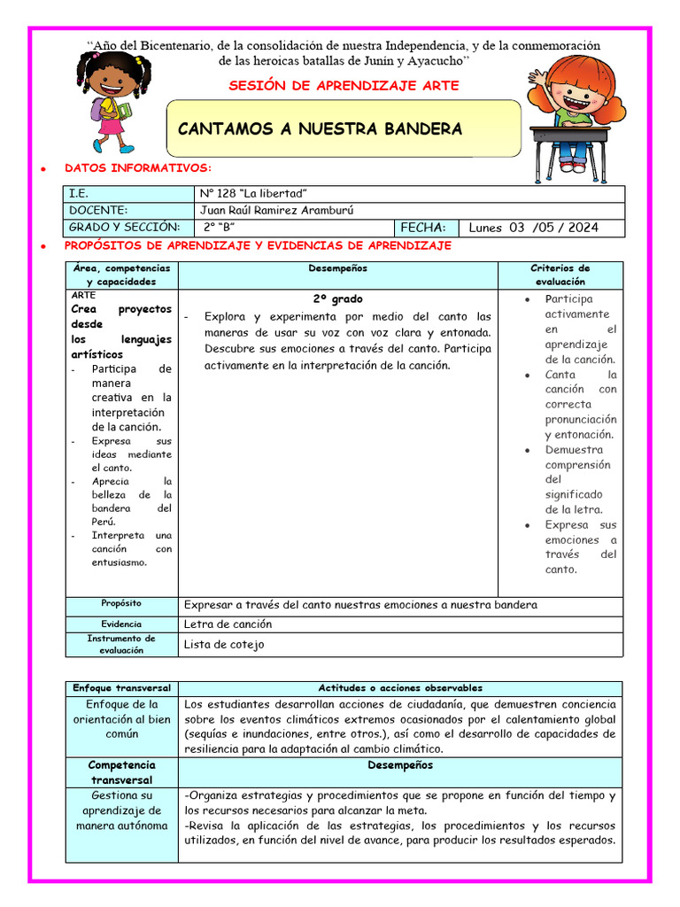 Sesion y Ficha de Arte | PDF | Aprendizaje | Evaluación