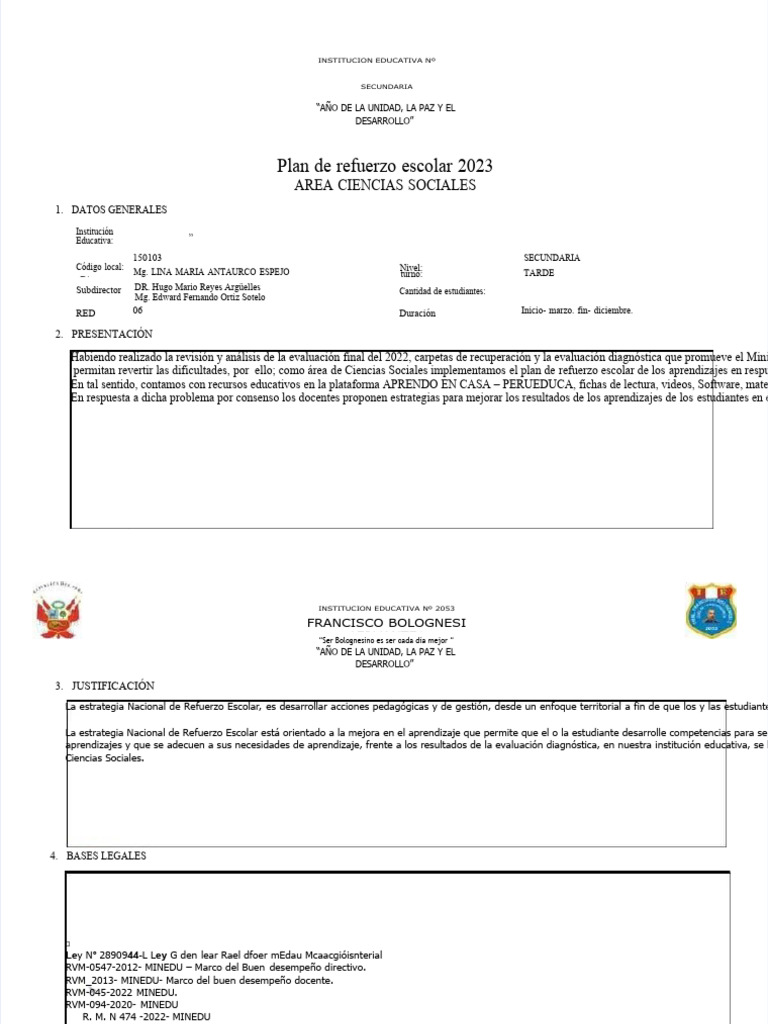 PDF Plan de Refuerzo Ccss 2023 | Descargar gratis PDF | Evaluación | Aprendizaje