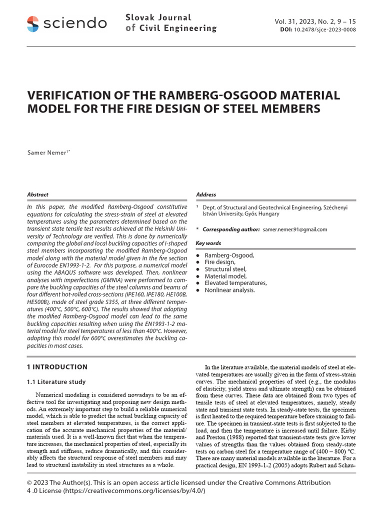Verification of The Ramberg-Osgood Material Model | PDF | Deformation ...