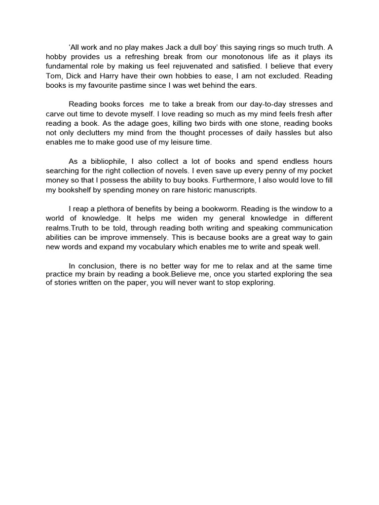 My Hobby-Reading | PDF