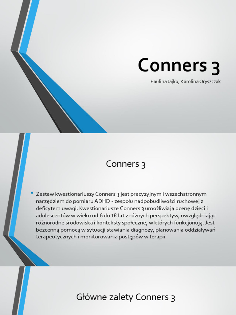 Prezentacja - Conners 3 1 | PDF
