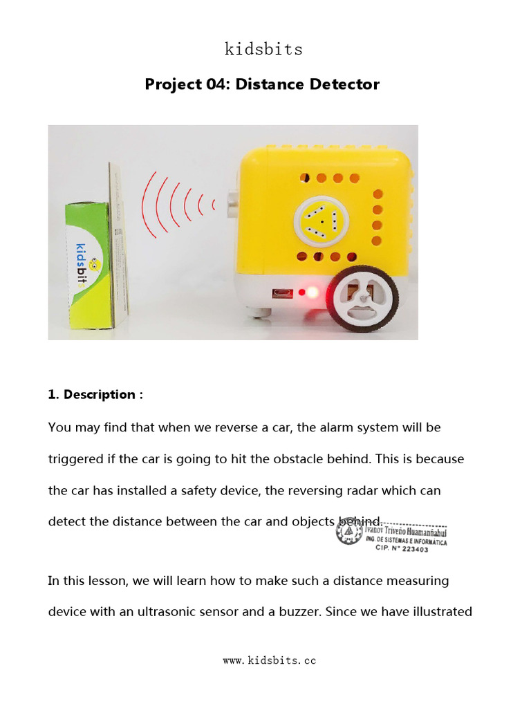 Project 04 Distance Detector | PDF | Ultrasound | Sensor