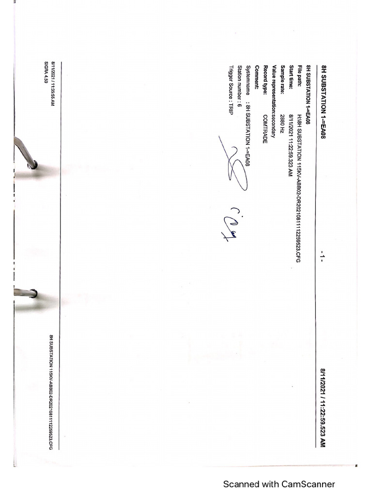 REB500 Fault Recorder File | PDF