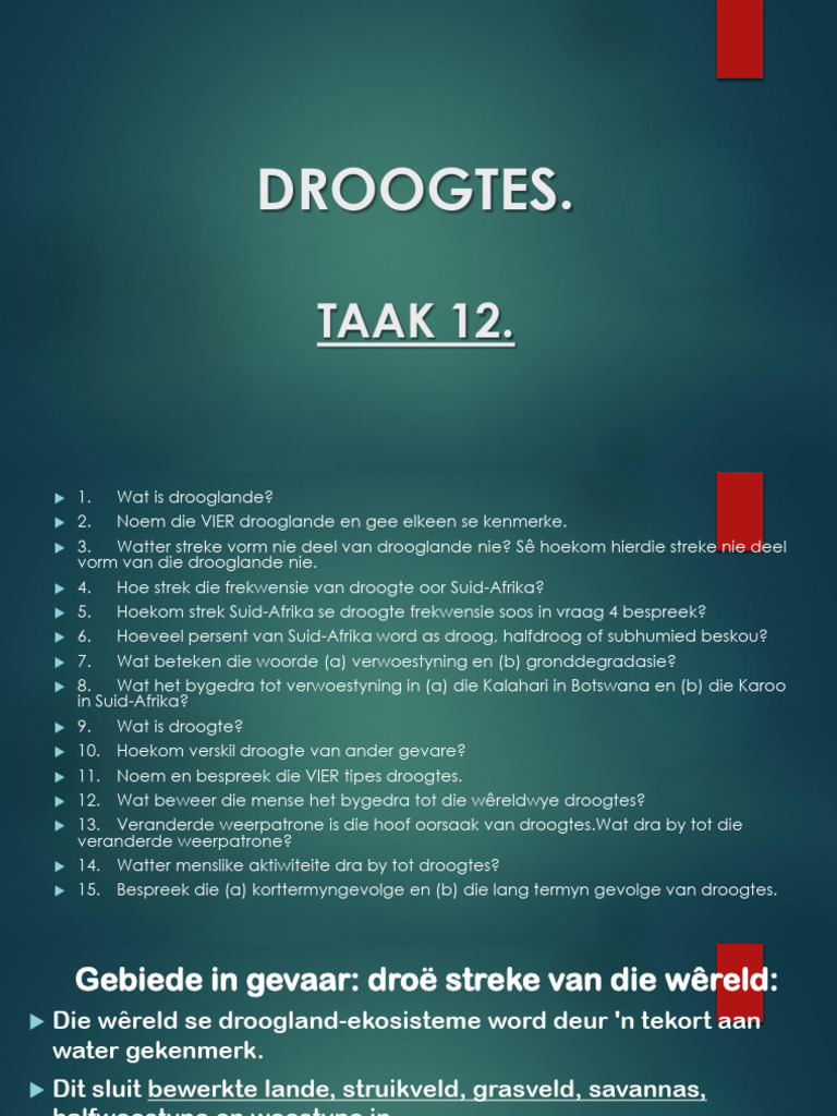 Droogtes PowerPoint | PDF